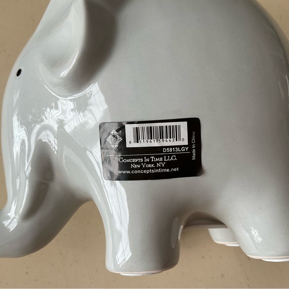 Concepts In Time, LLC | Other | Nwt Grey Ceramic Elephant Bank | Poshmark